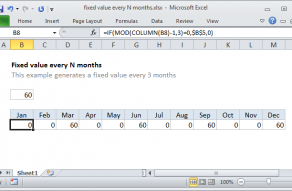 Repeat fixed value every 3 months - Excel formula | Exceljet